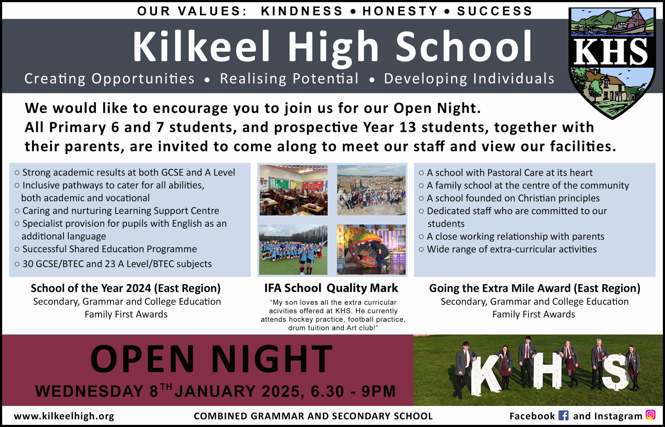 You are invited to our Open Night 2025 - Kilkeel High School